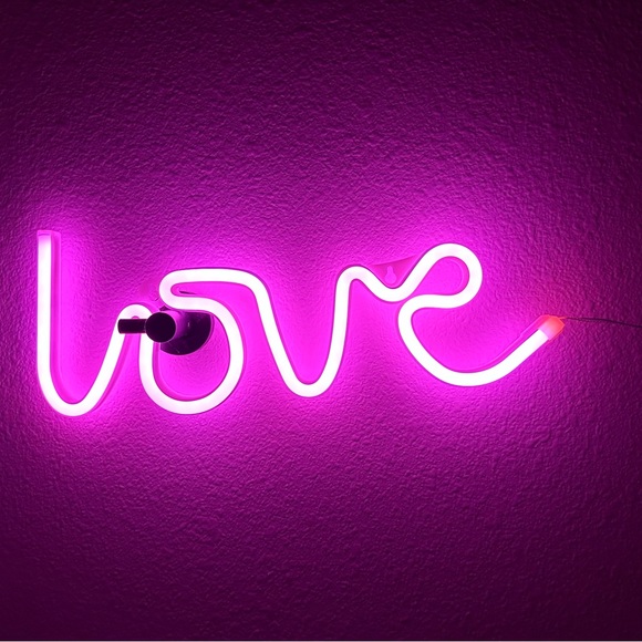 atomi | Wall Decor | New Bright Pink Cursive Love Neon Wall Light Led ...